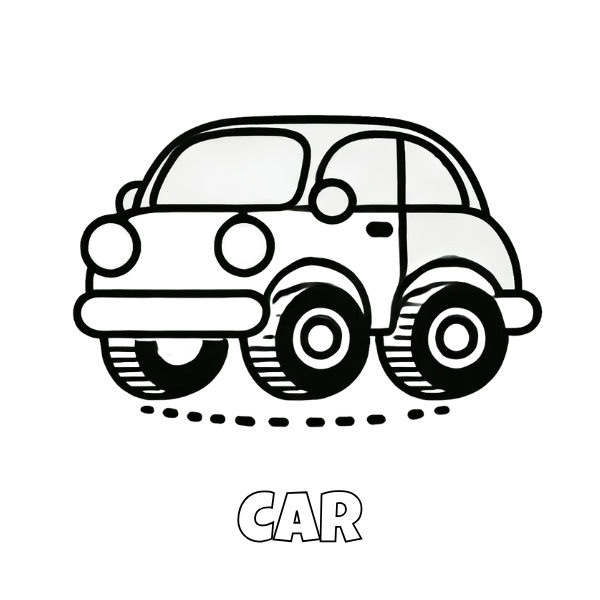 Download Free Car Coloring Worksheet for Toddlers & Kids