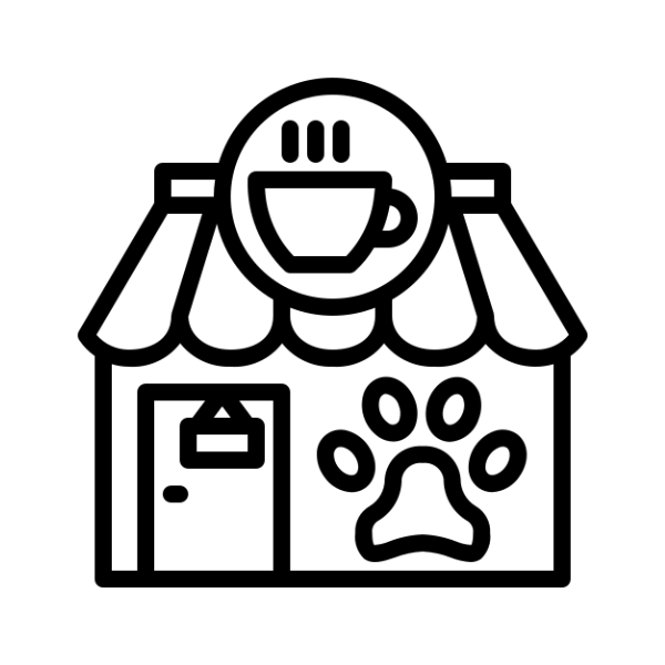 Cat cafe Coloring Page for Kids | Free Printable Cat Art