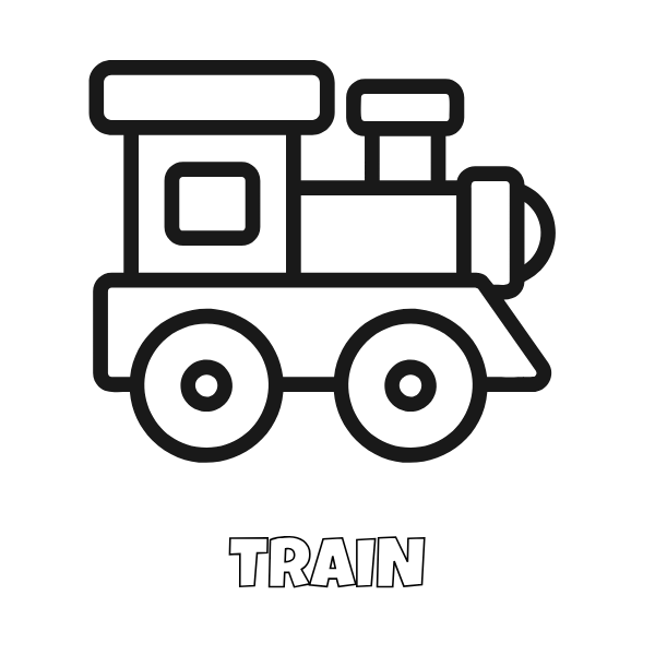 Free Train Coloring Page for Toddlers – Say & Color “Train”