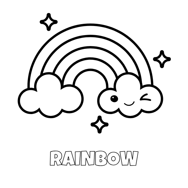 Rainbow Coloring Page for Toddlers | Free Printable Learn Words