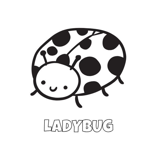 Ladybug Coloring Page for Toddlers | Free Printable Learn Words