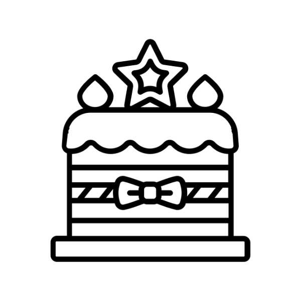 Christmas Star Cake Coloring Page - Free for Kids