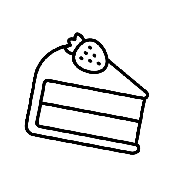 Princess Cake Slice Coloring Page - Free for Kids